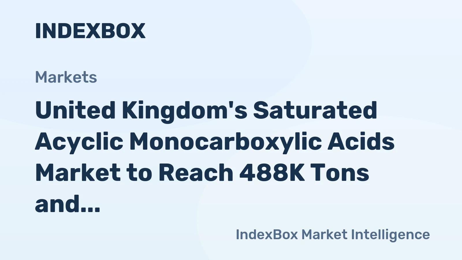 United Kingdom's Saturated Acyclic Monocarboxylic Acids Market to Reach 488K Tons and $802M by 2035