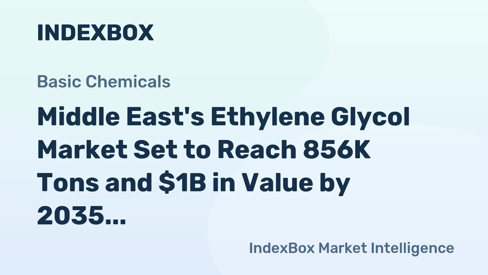 Middle East's Ethylene Glycol Market Set to Reach 856K Tons and $1B in Value by 2035