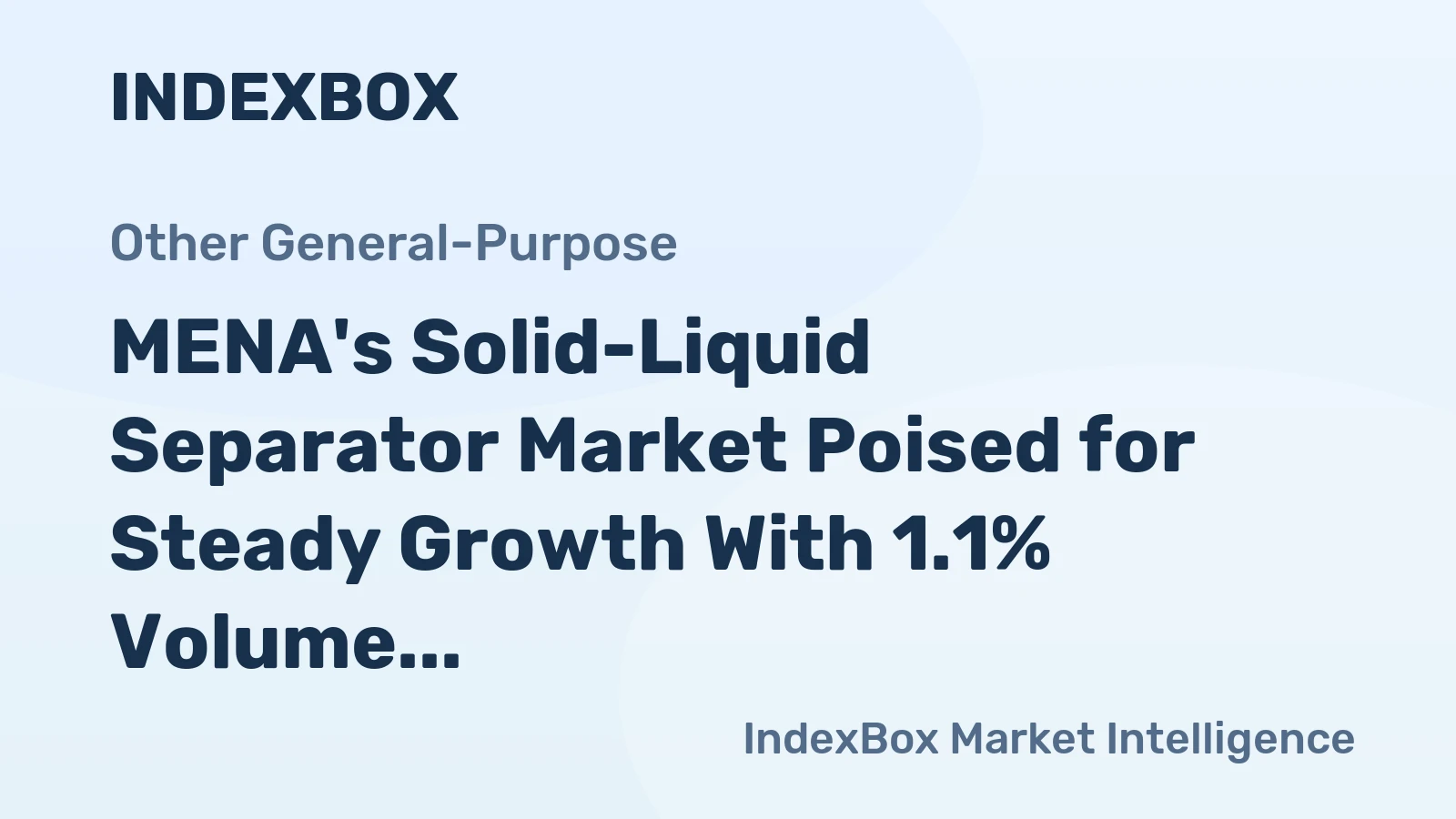 MENA's Solid-Liquid Separator Market Poised for Steady Growth With 1.1% Volume CAGR Through 2035