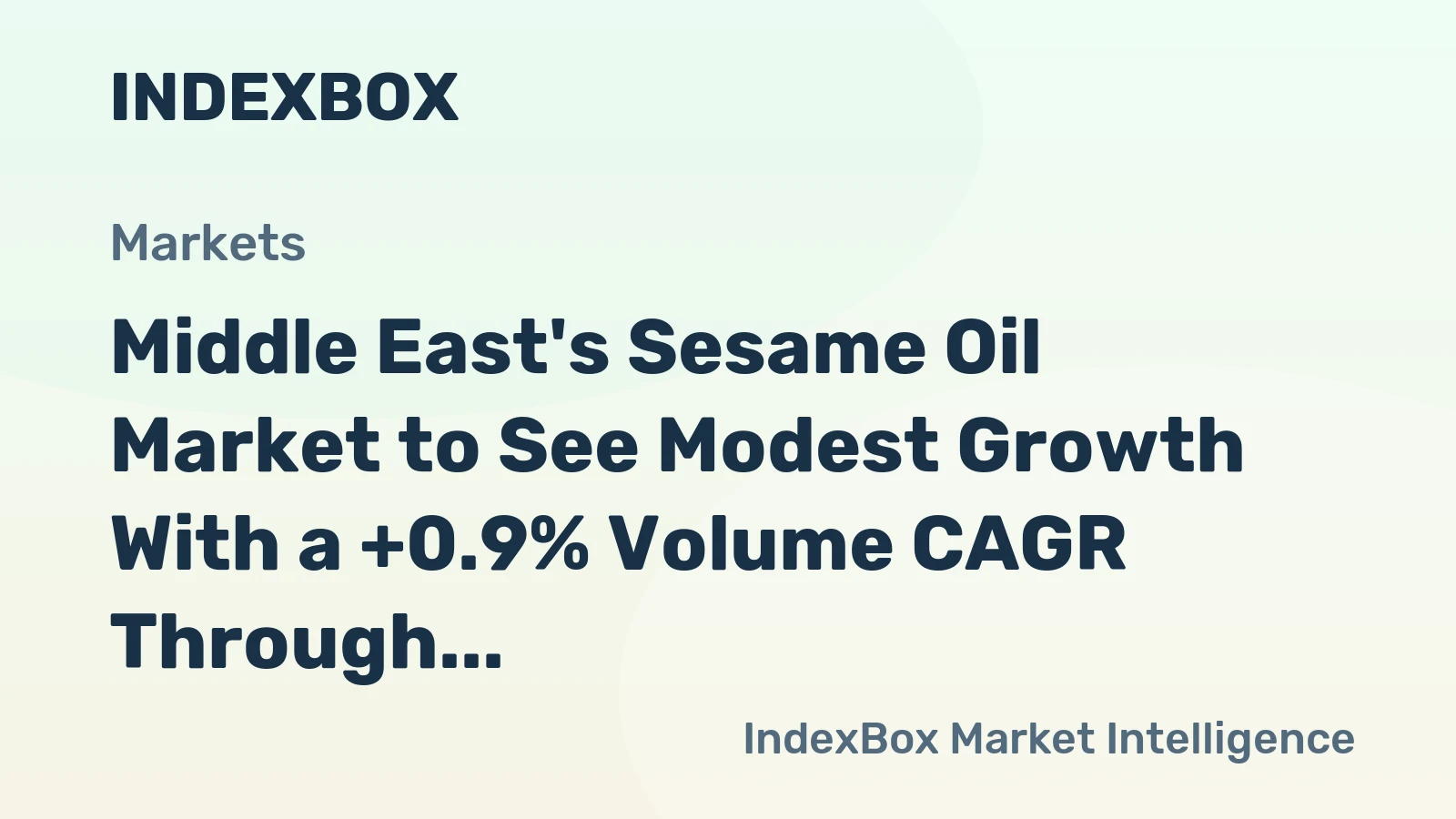 Middle East's Sesame Oil Market to See Modest Growth With a +0.9% Volume CAGR Through 2035