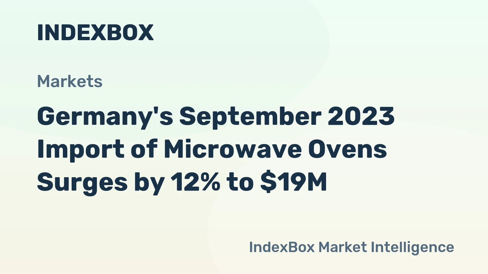 Germany's September 2023 Import of Microwave Ovens Surges by 12% to $19M