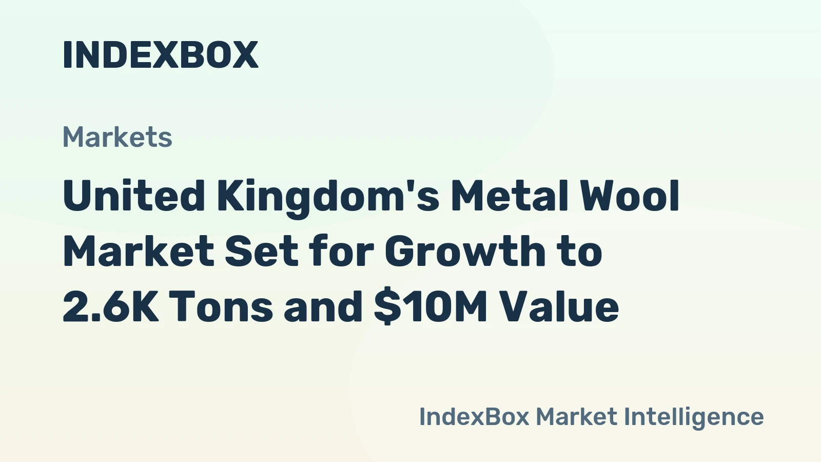 United Kingdom's Metal Wool Market Set for Growth to 2.6K Tons and $10M Value