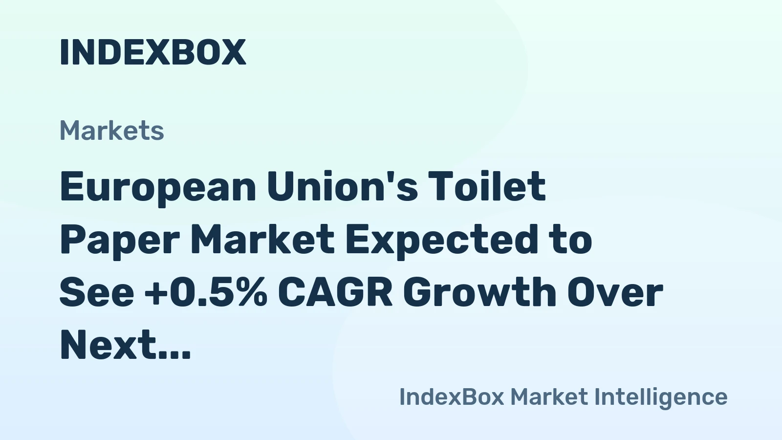 European Union's Toilet Paper Market Expected to See +0.5% CAGR Growth Over Next Decade