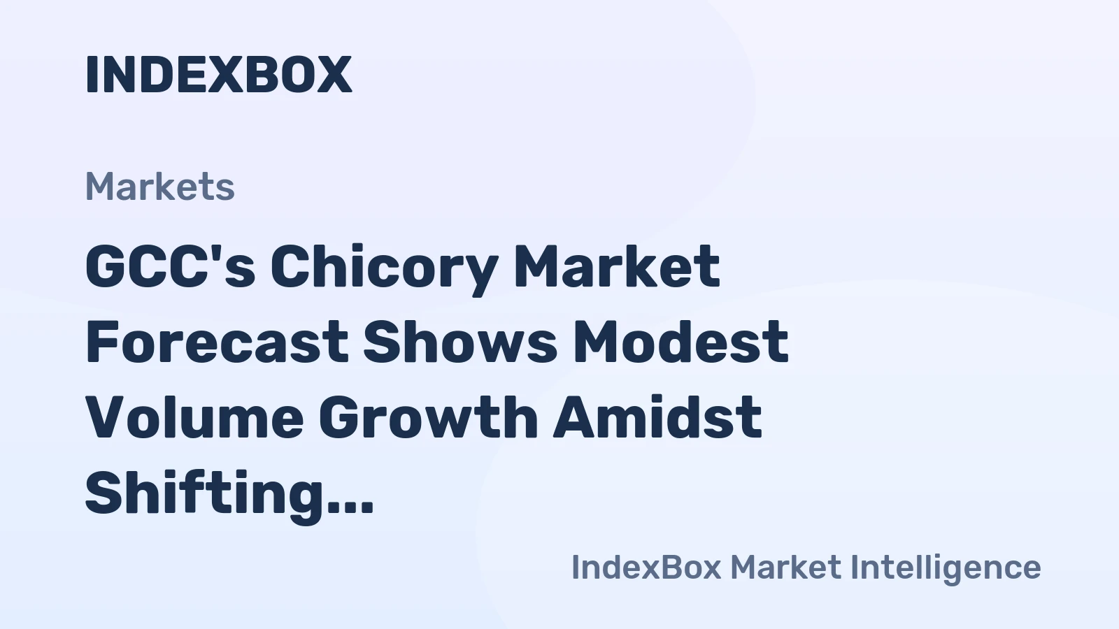 GCC's Chicory Market Forecast Shows Modest Volume Growth Amidst Shifting Trade Dynamics