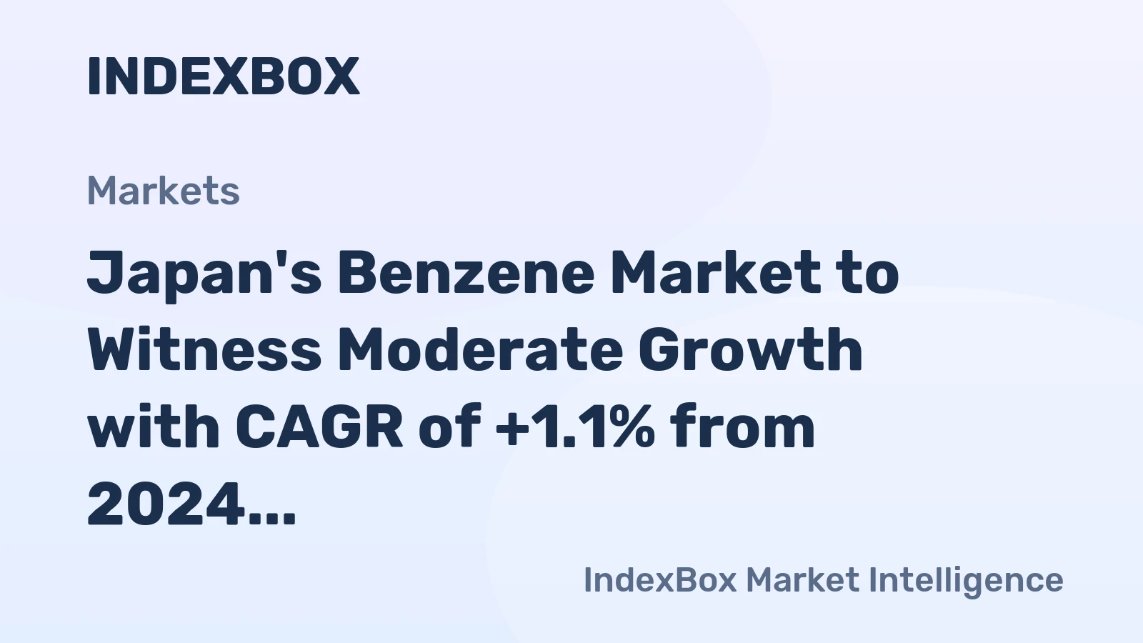 Japan's Benzene Market to Witness Moderate Growth with CAGR of +1.1% from 2024 to 2035