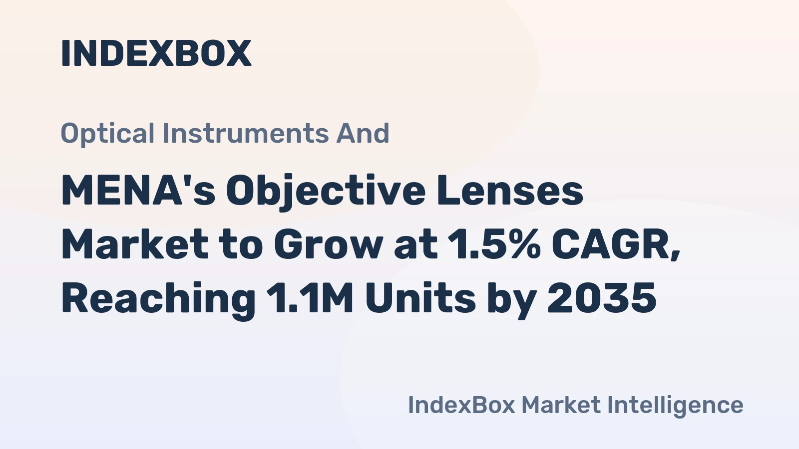 MENA's Objective Lenses Market to Grow at 1.5% CAGR, Reaching 1.1M Units by 2035