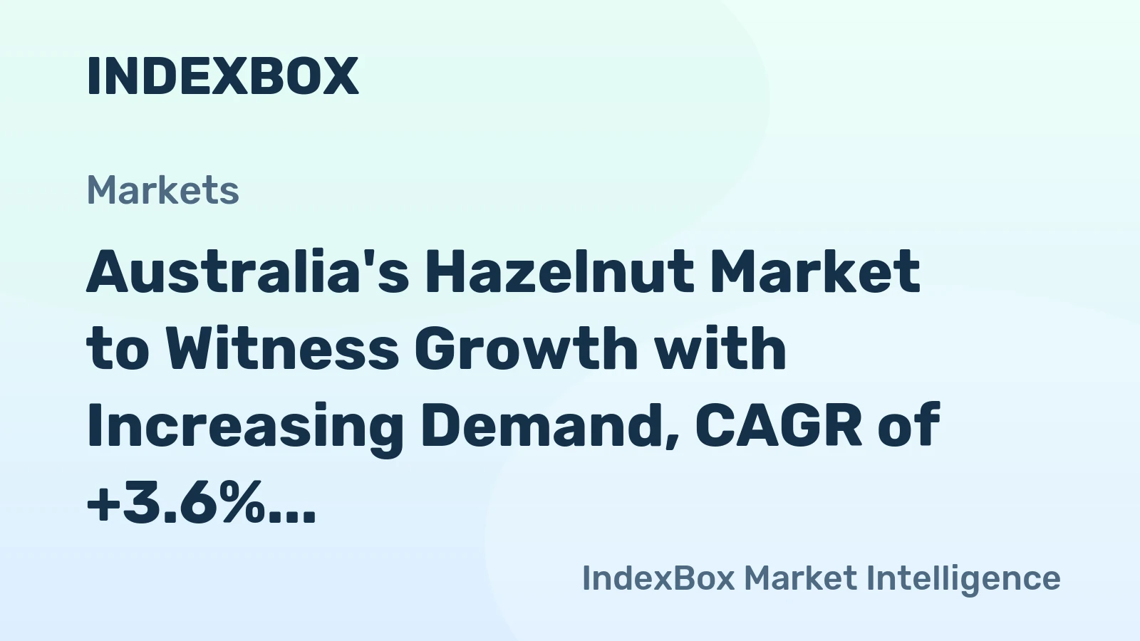 Australia's Hazelnut Market to Witness Growth with Increasing Demand, CAGR of +3.6% Expected by 2035