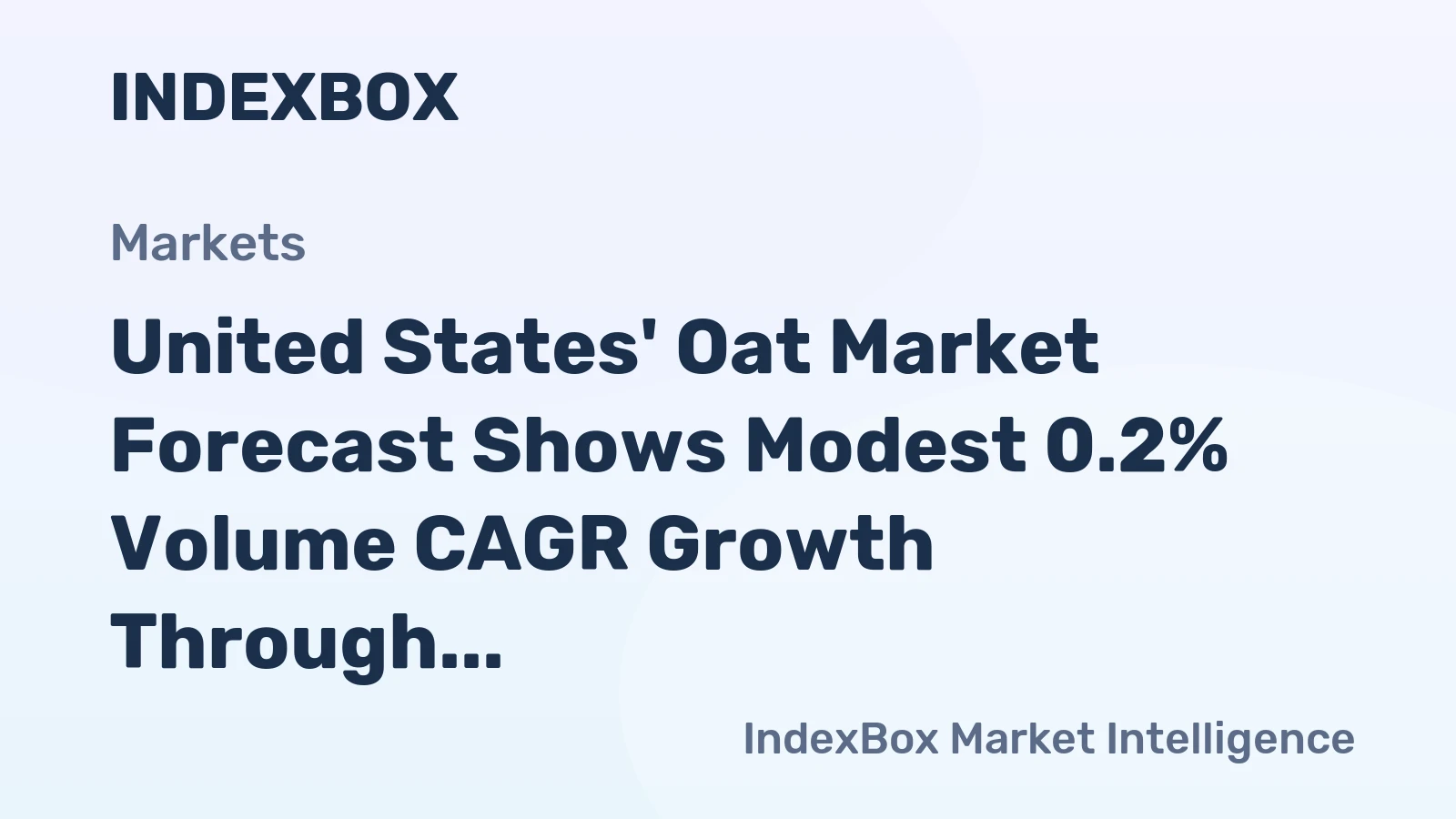 United States' Oat Market Forecast Shows Modest 0.2% Volume CAGR Growth Through 2035