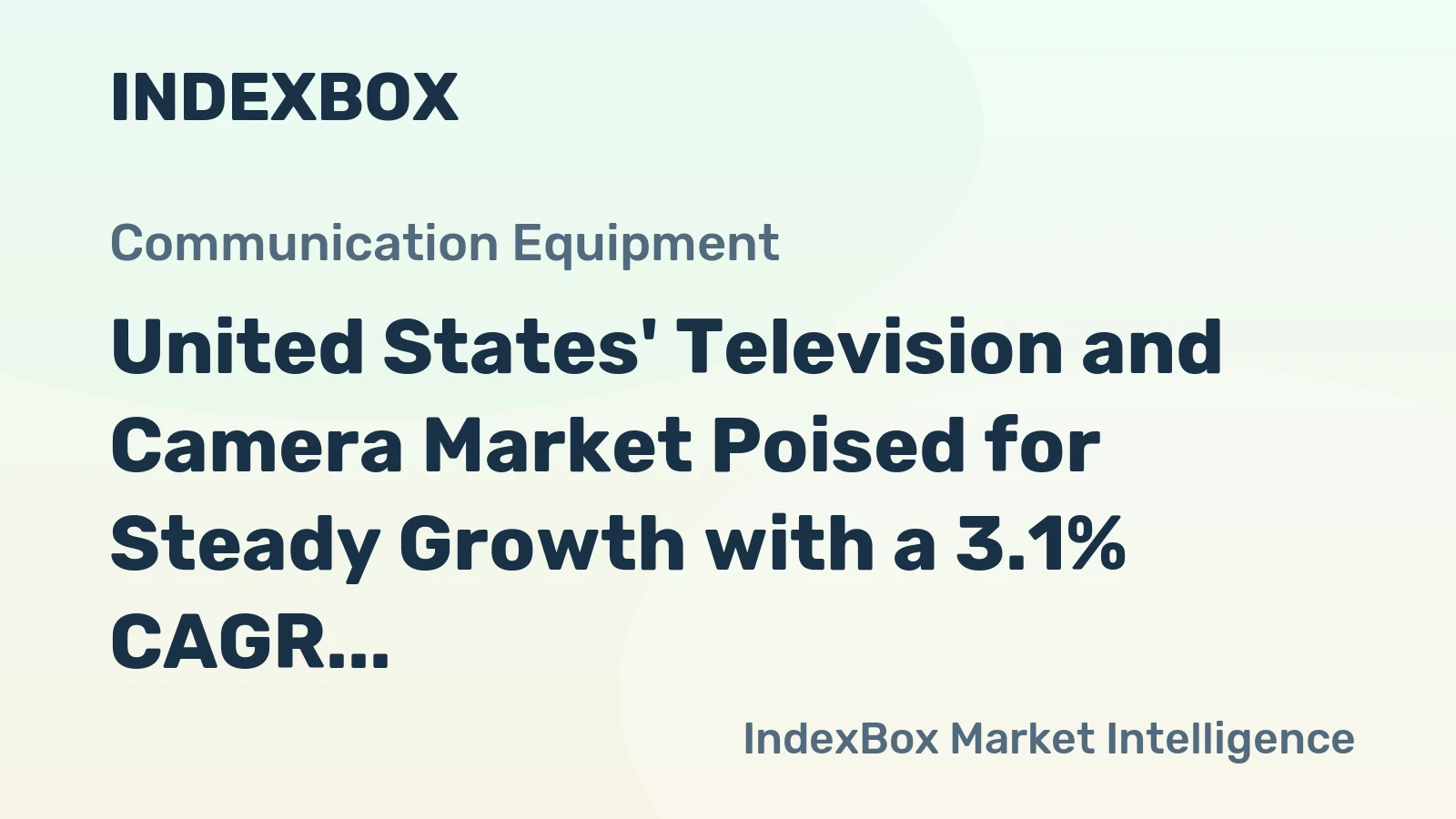 United States' Television and Camera Market Poised for Steady Growth with a 3.1% CAGR in Value