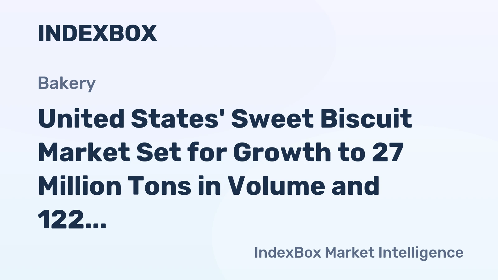 United States' Sweet Biscuit Market Set for Growth to 27 Million Tons in Volume and 122 Billion in Value