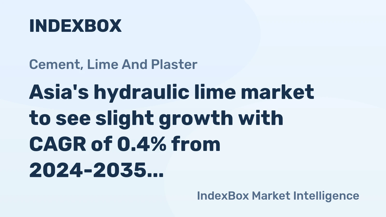 Asia's hydraulic lime market to see slight growth with CAGR of 0.4% from 2024-2035