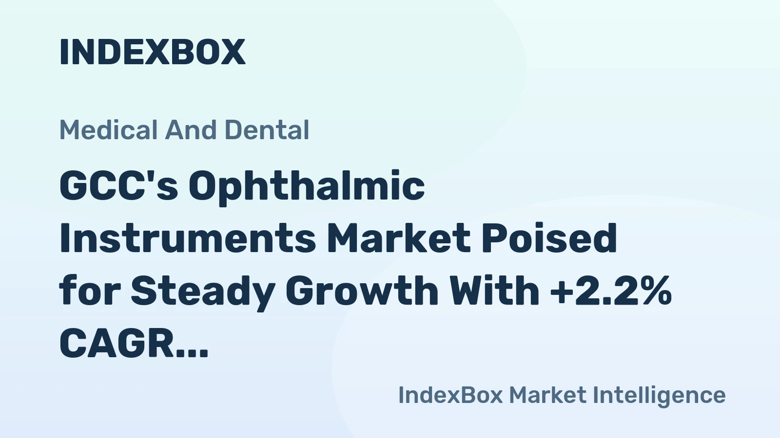 GCC's Ophthalmic Instruments Market Poised for Steady Growth With +2.2% CAGR in Value