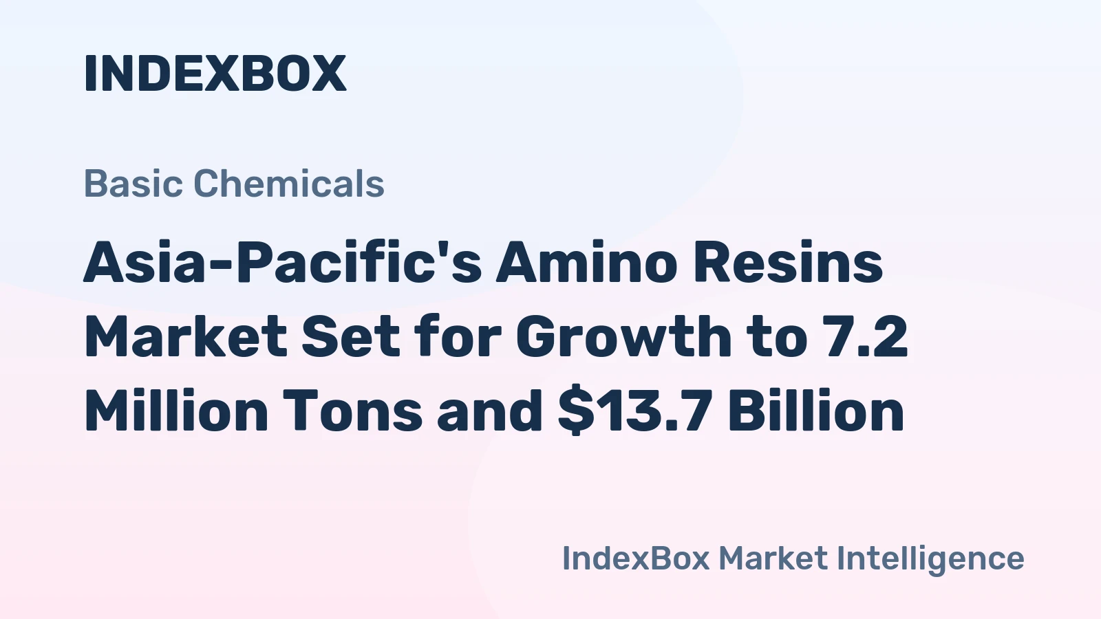 Asia-Pacific's Amino Resins Market Set for Growth to 7.2 Million Tons and $13.7 Billion