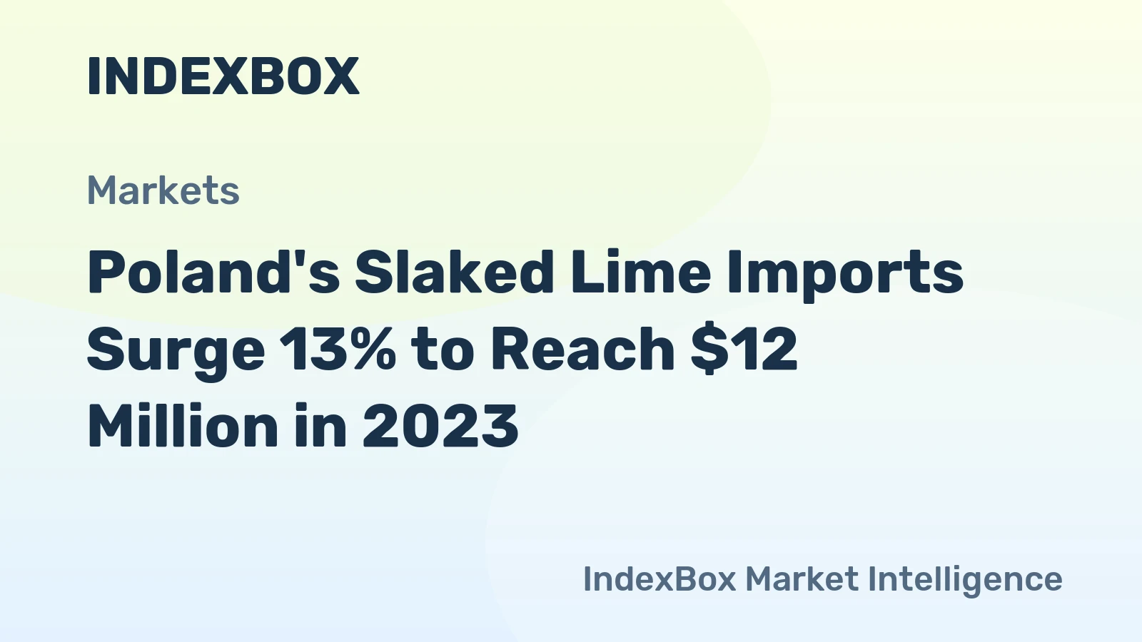 Poland's Slaked Lime Imports Surge 13% to Reach $12 Million in 2023