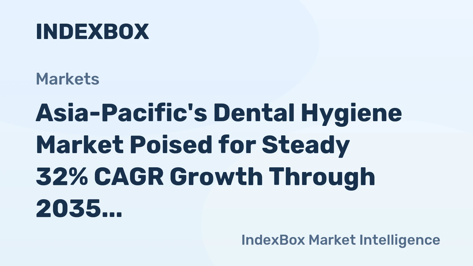 Asia-Pacific's Dental Hygiene Market Poised for Steady 32% CAGR Growth Through 2035