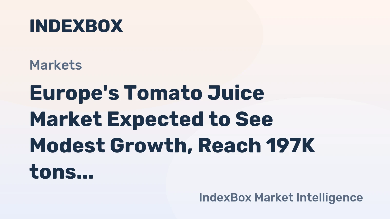 Europe's Tomato Juice Market Expected to See Modest Growth, Reach 197K tons by 2035, Valued at $199M