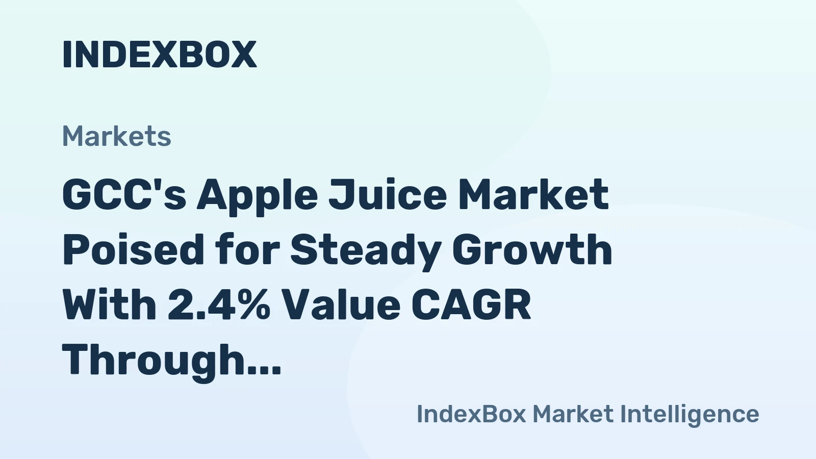GCC's Apple Juice Market Poised for Steady Growth With 2.4% Value CAGR Through 2035