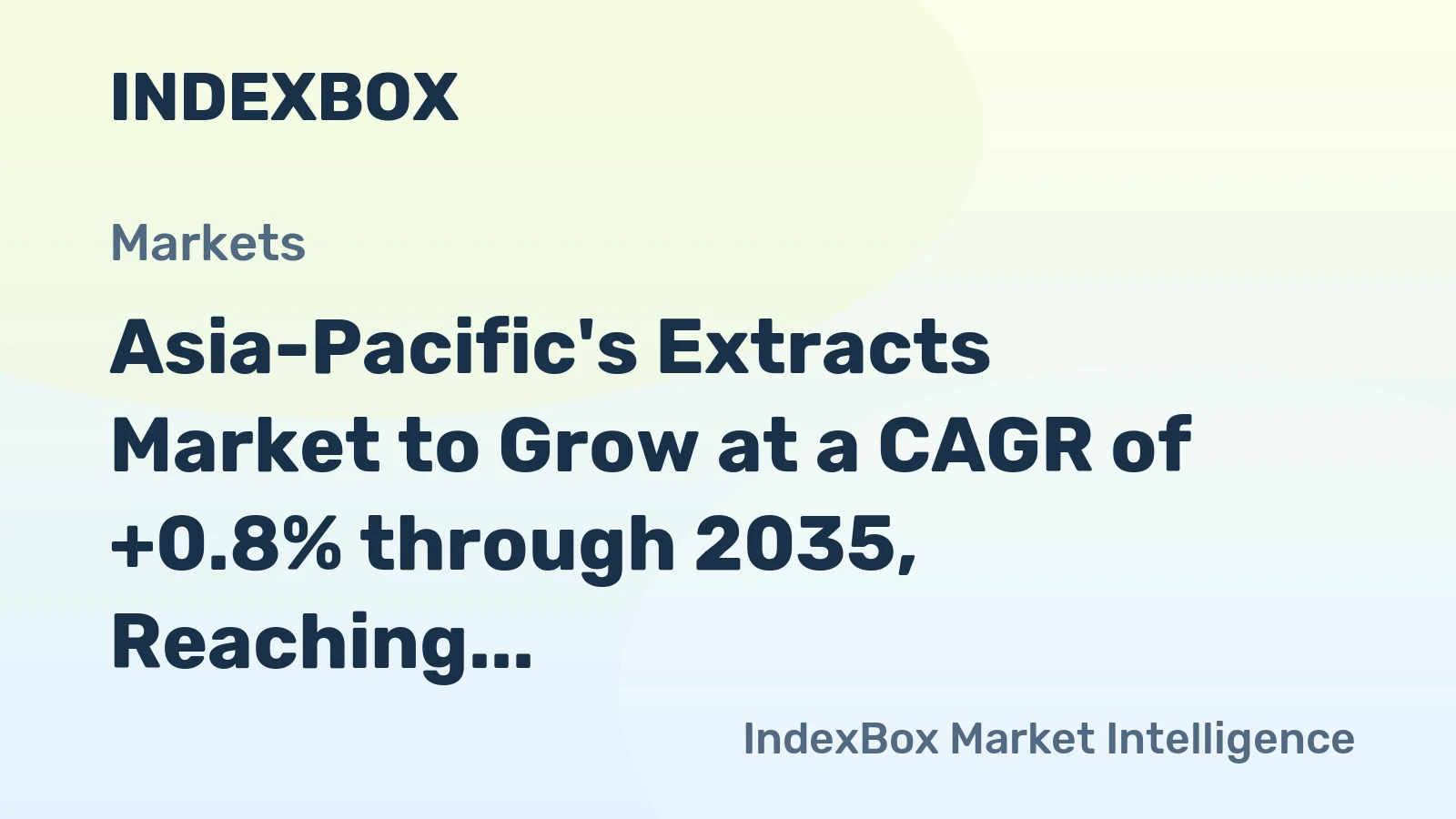 Asia-Pacific's Extracts Market to Grow at a CAGR of +0.8% through 2035, Reaching $404M in Value