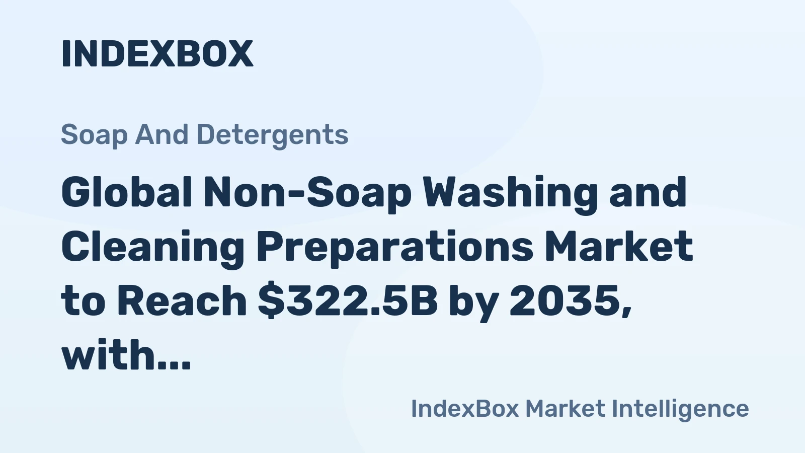 Global Non-Soap Washing and Cleaning Preparations Market to Reach $322.5B by 2035, with 2.9% CAGR