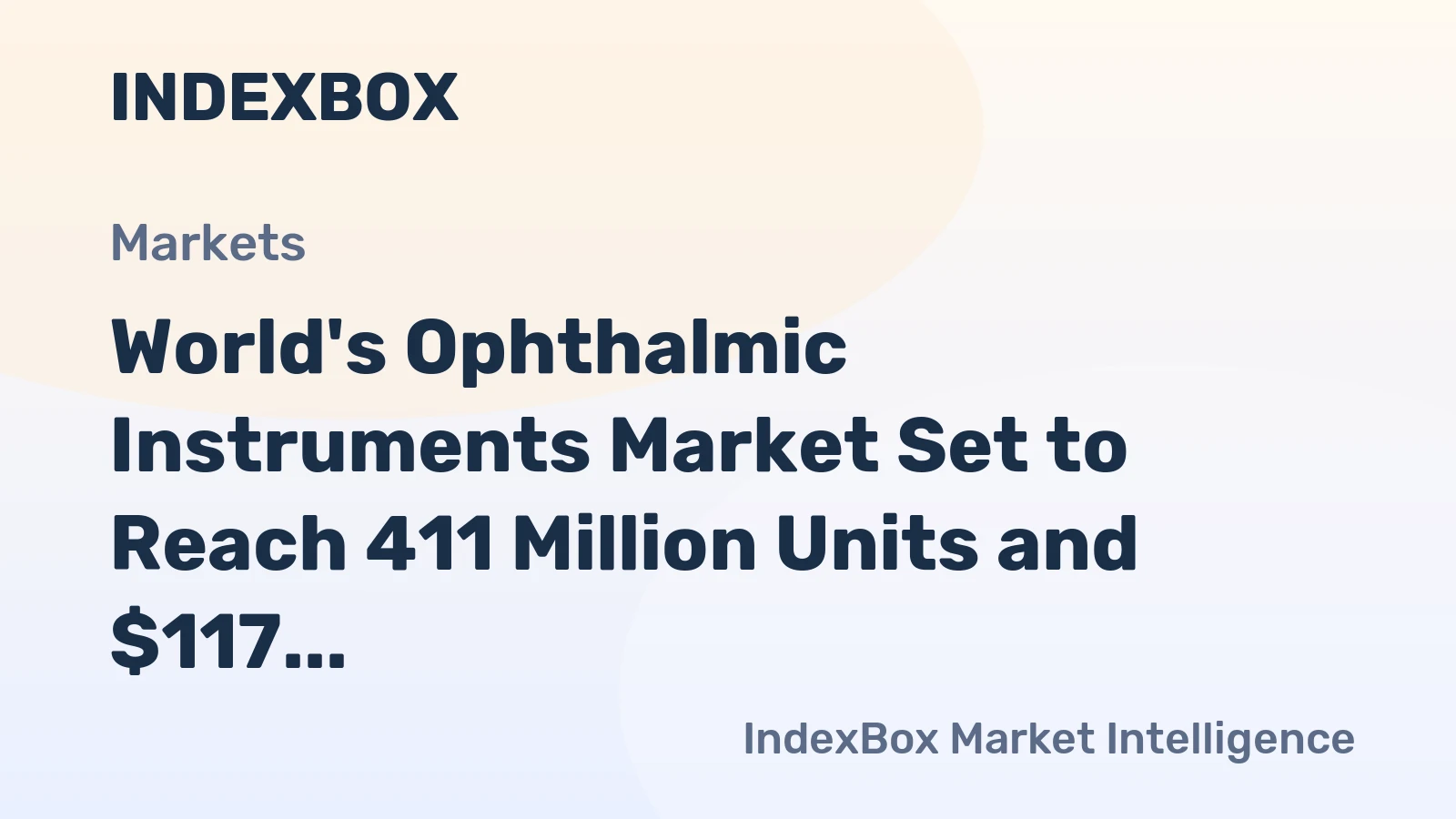 World's Ophthalmic Instruments Market Set to Reach 411 Million Units and $117 Billion