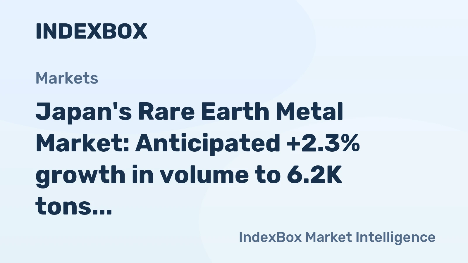 Japan's Rare Earth Metal Market: Anticipated +2.3% growth in volume to 6.2K tons and +3.8% growth in value to $326M by 2035