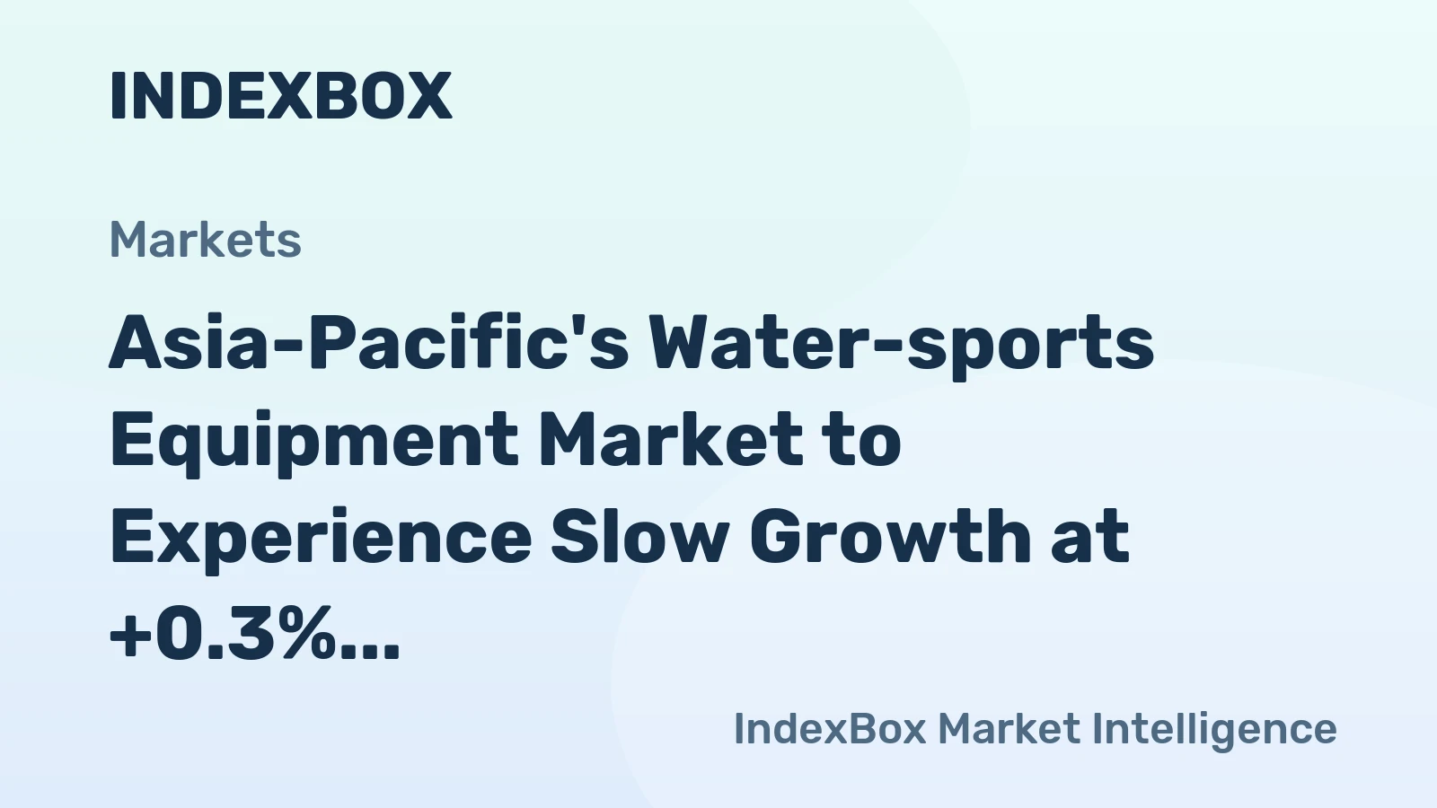 Asia-Pacific's Water-sports Equipment Market to Experience Slow Growth at +0.3% CAGR through 2035