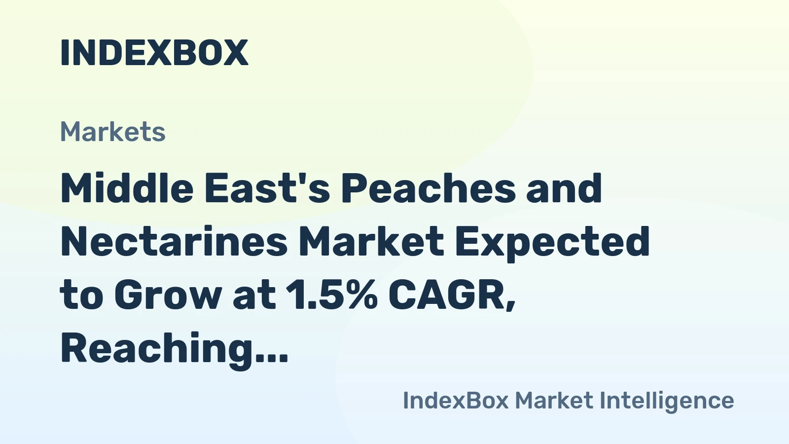 Middle East's Peaches and Nectarines Market Expected to Grow at 1.5% CAGR, Reaching $2.8B by 2035