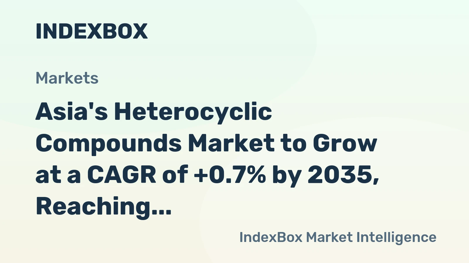 Asia's Heterocyclic Compounds Market to Grow at a CAGR of +0.7% by 2035, Reaching $53.8B in Value