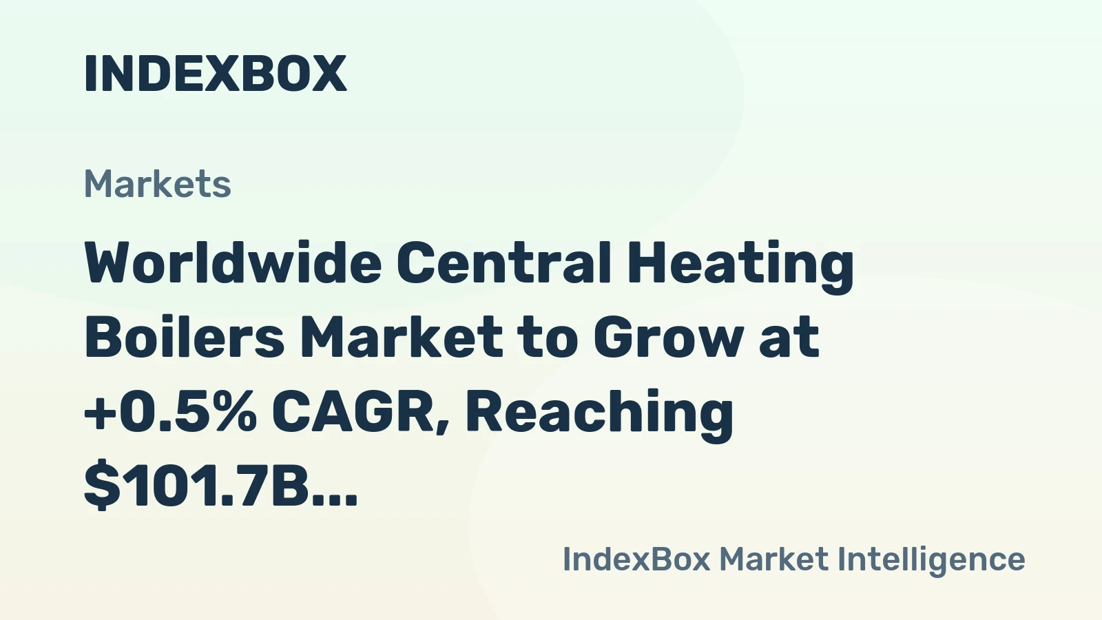 Worldwide Central Heating Boilers Market to Grow at +0.5% CAGR, Reaching $101.7B by 2035