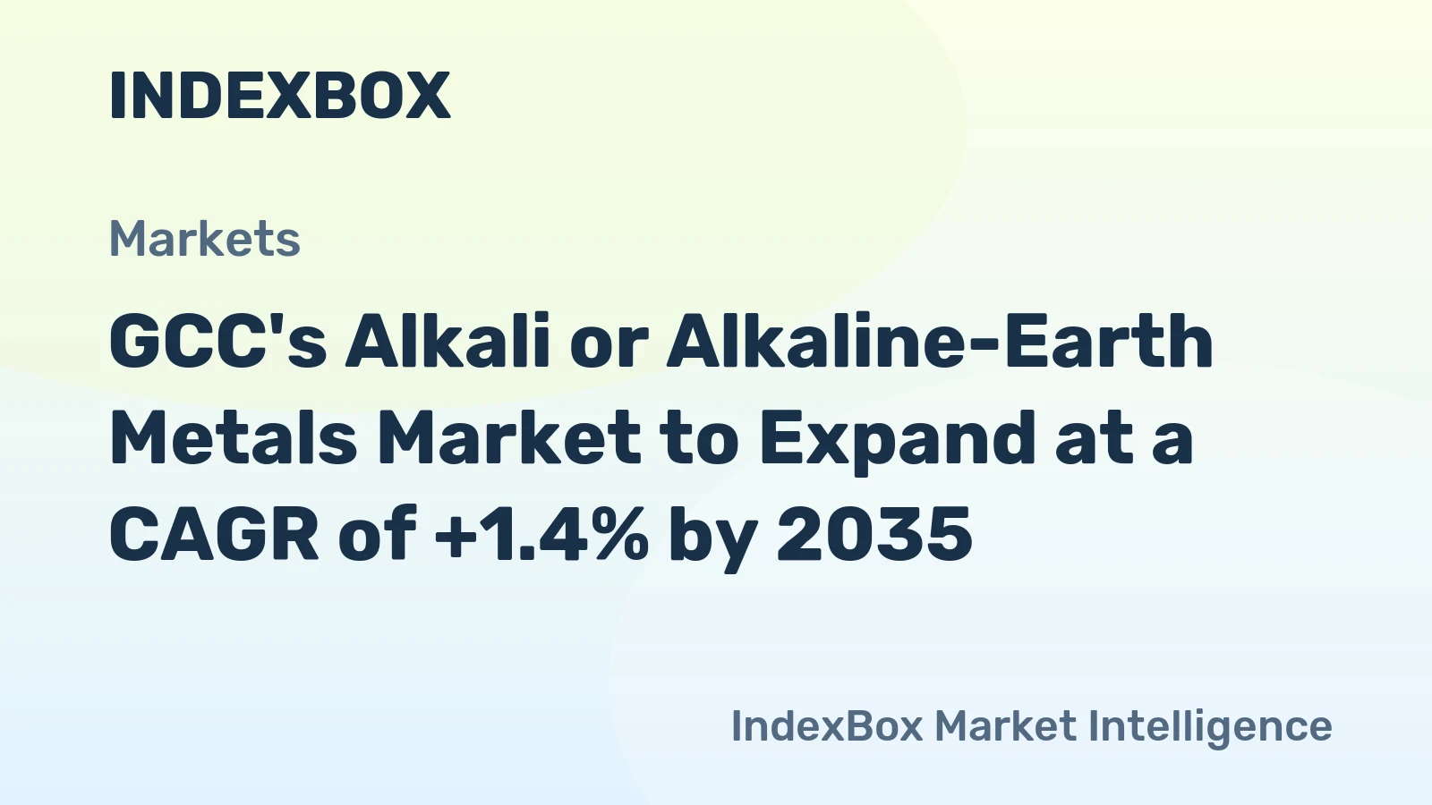 GCC's Alkali or Alkaline-Earth Metals Market to Expand at a CAGR of +1.4% by 2035