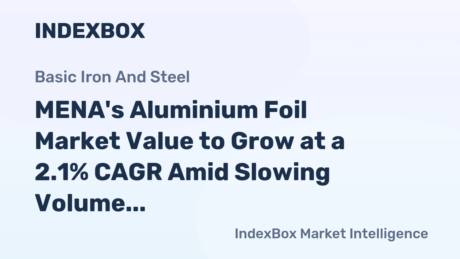 MENA's Aluminium Foil Market Value to Grow at a 2.1% CAGR Amid Slowing Volume Expansion