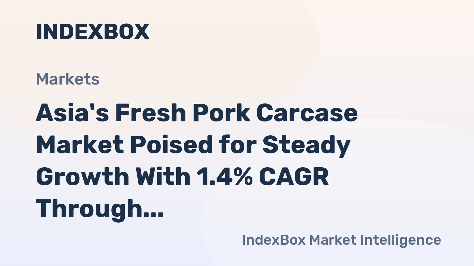 Asia's Fresh Pork Carcase Market Poised for Steady Growth With 1.4% CAGR Through 2035
