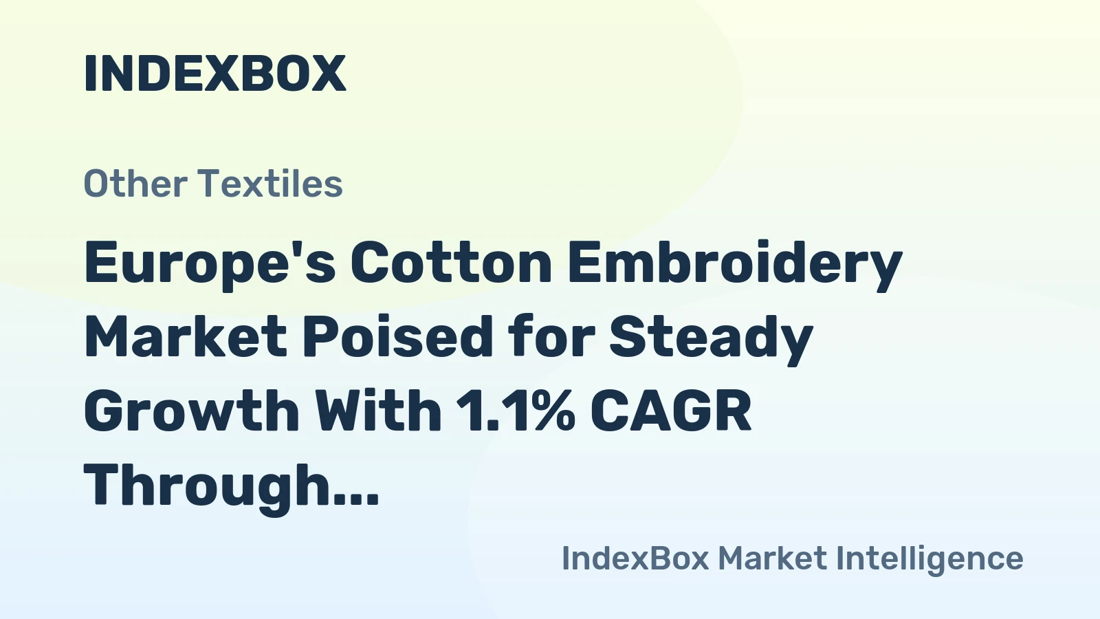 Europe's Cotton Embroidery Market Poised for Steady Growth With 1.1% CAGR Through 2035