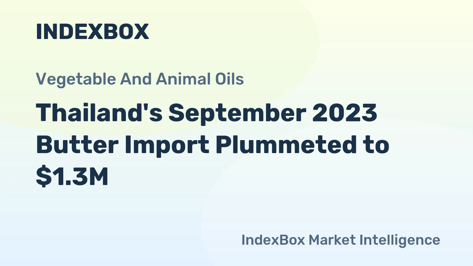 Thailand's September 2023 Butter Import Plummeted to $1.3M