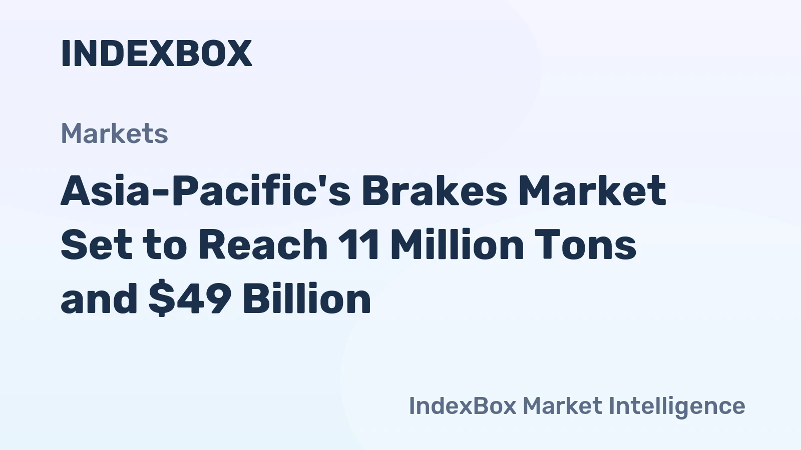 Asia-Pacific's Brakes Market Set to Reach 11 Million Tons and $49 Billion