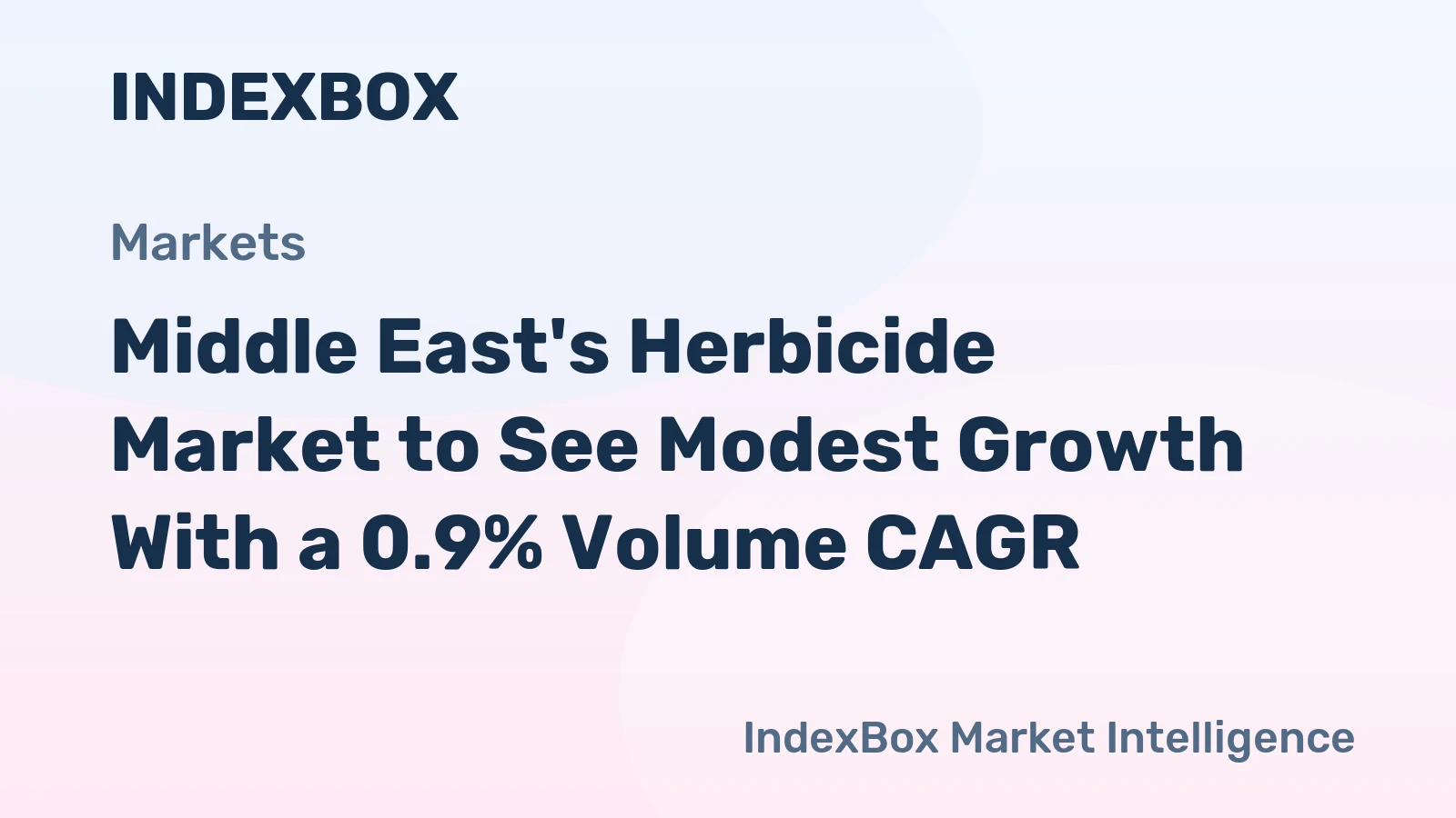 Middle East's Herbicide Market to See Modest Growth With a 0.9% Volume CAGR