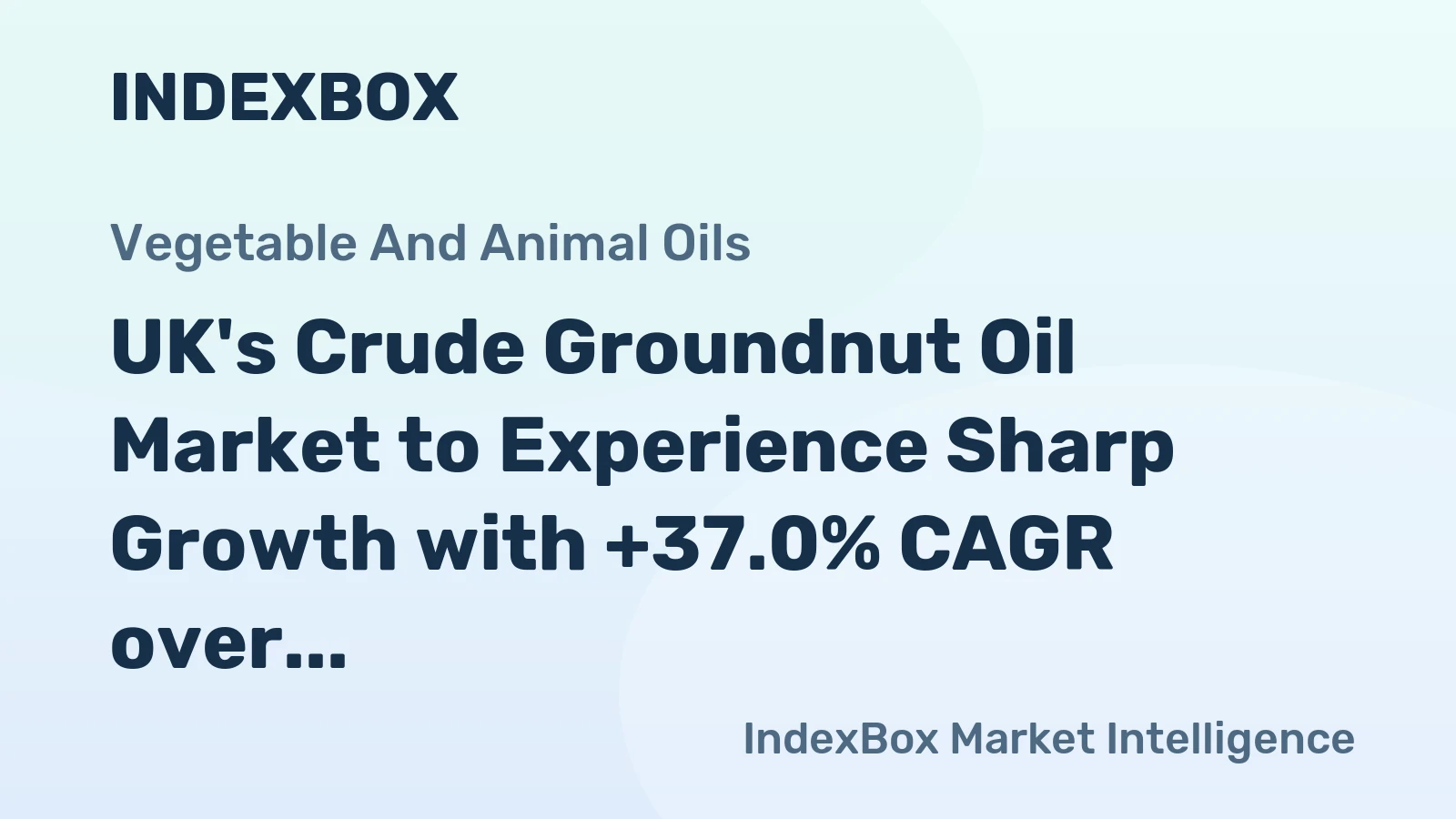 UK's Crude Groundnut Oil Market to Experience Sharp Growth with +37.0% CAGR over Next Decade