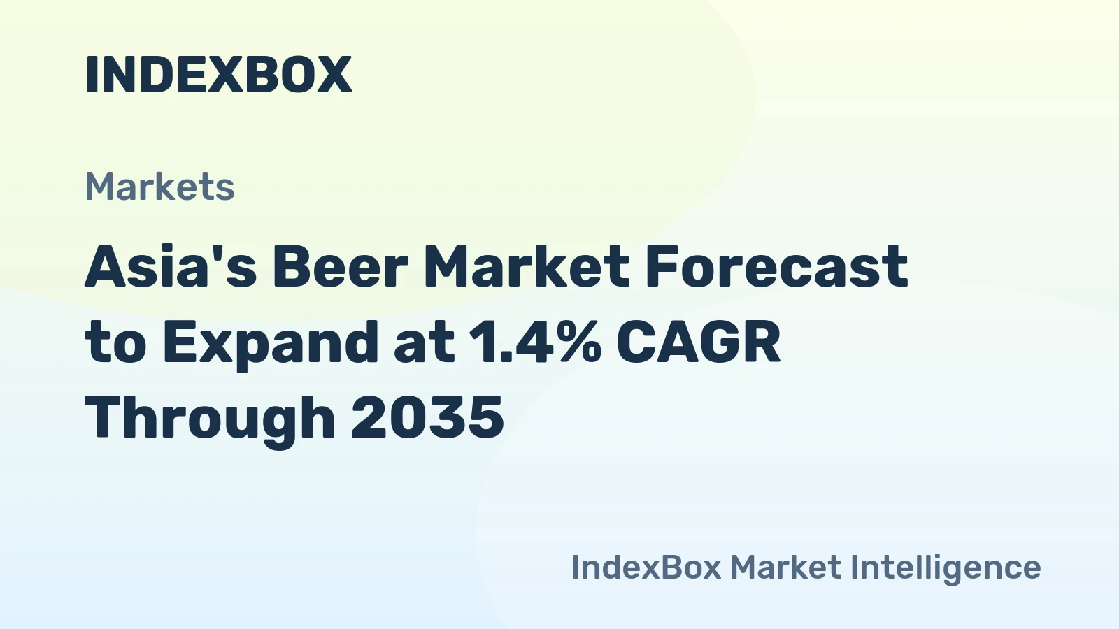Asia's Beer Market Forecast to Expand at 1.4% CAGR Through 2035