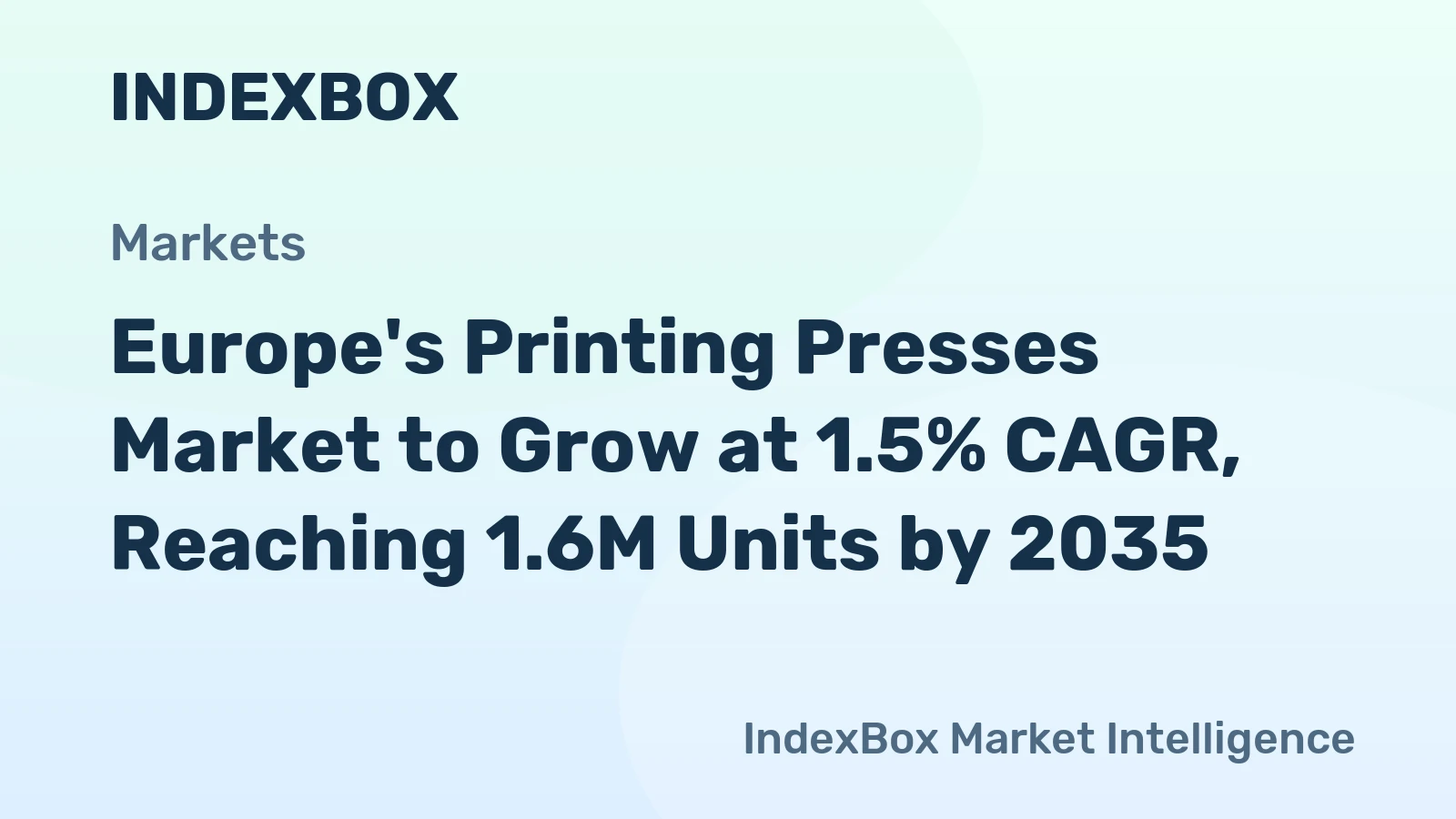 Europe's Printing Presses Market to Grow at 1.5% CAGR, Reaching 1.6M Units by 2035