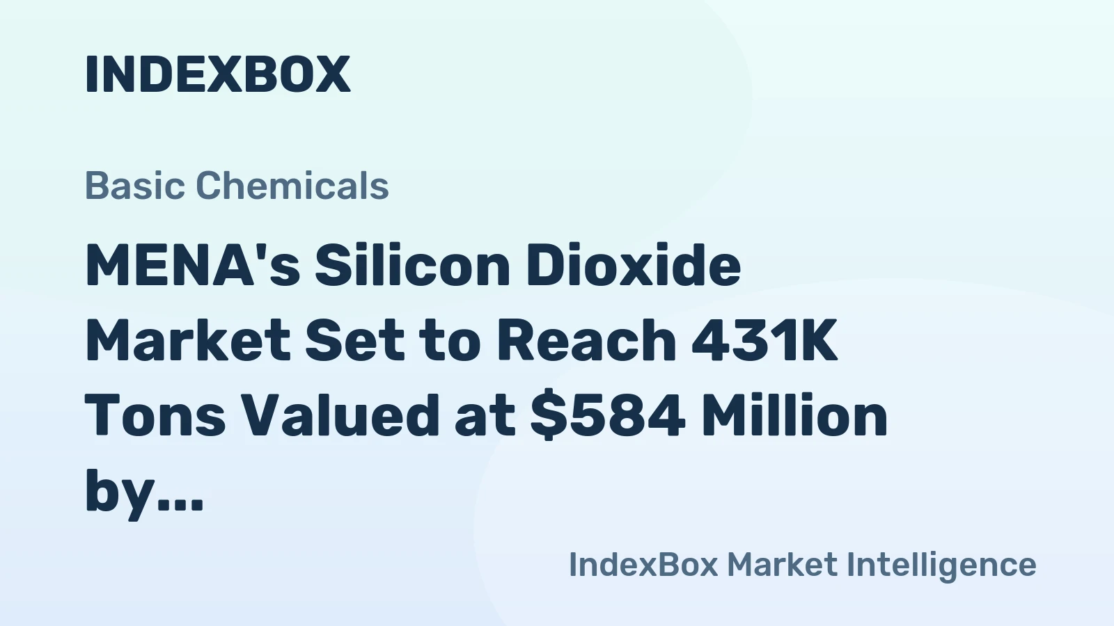 MENA's Silicon Dioxide Market Set to Reach 431K Tons Valued at $584 Million by 2035