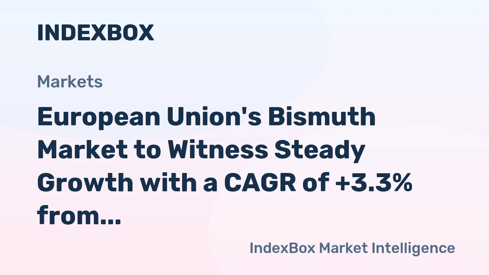 European Union's Bismuth Market to Witness Steady Growth with a CAGR of +3.3% from 2024-2035