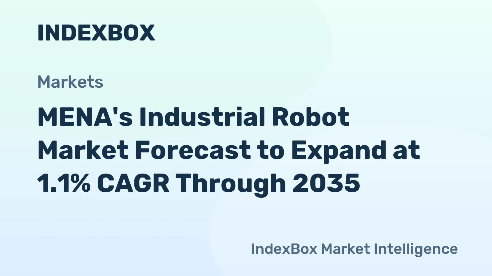 MENA's Industrial Robot Market Forecast to Expand at 1.1% CAGR Through 2035