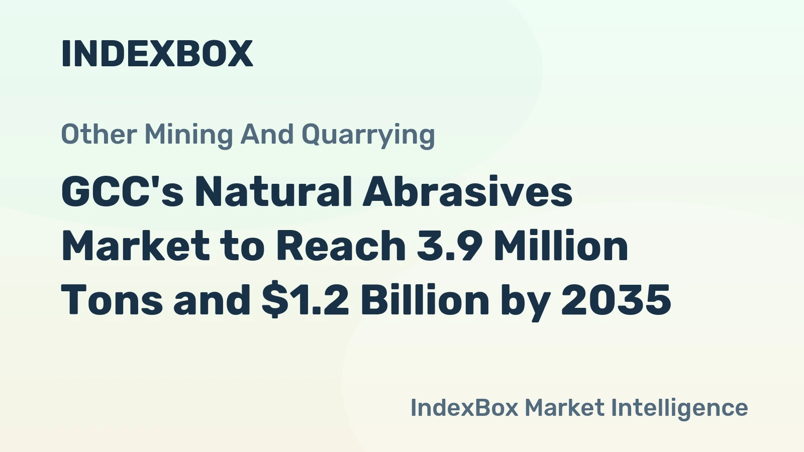 GCC's Natural Abrasives Market to Reach 3.9 Million Tons and $1.2 Billion by 2035