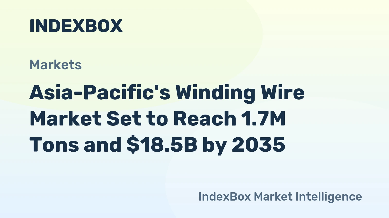 Asia-Pacific's Winding Wire Market Set to Reach 1.7M Tons and $18.5B by 2035