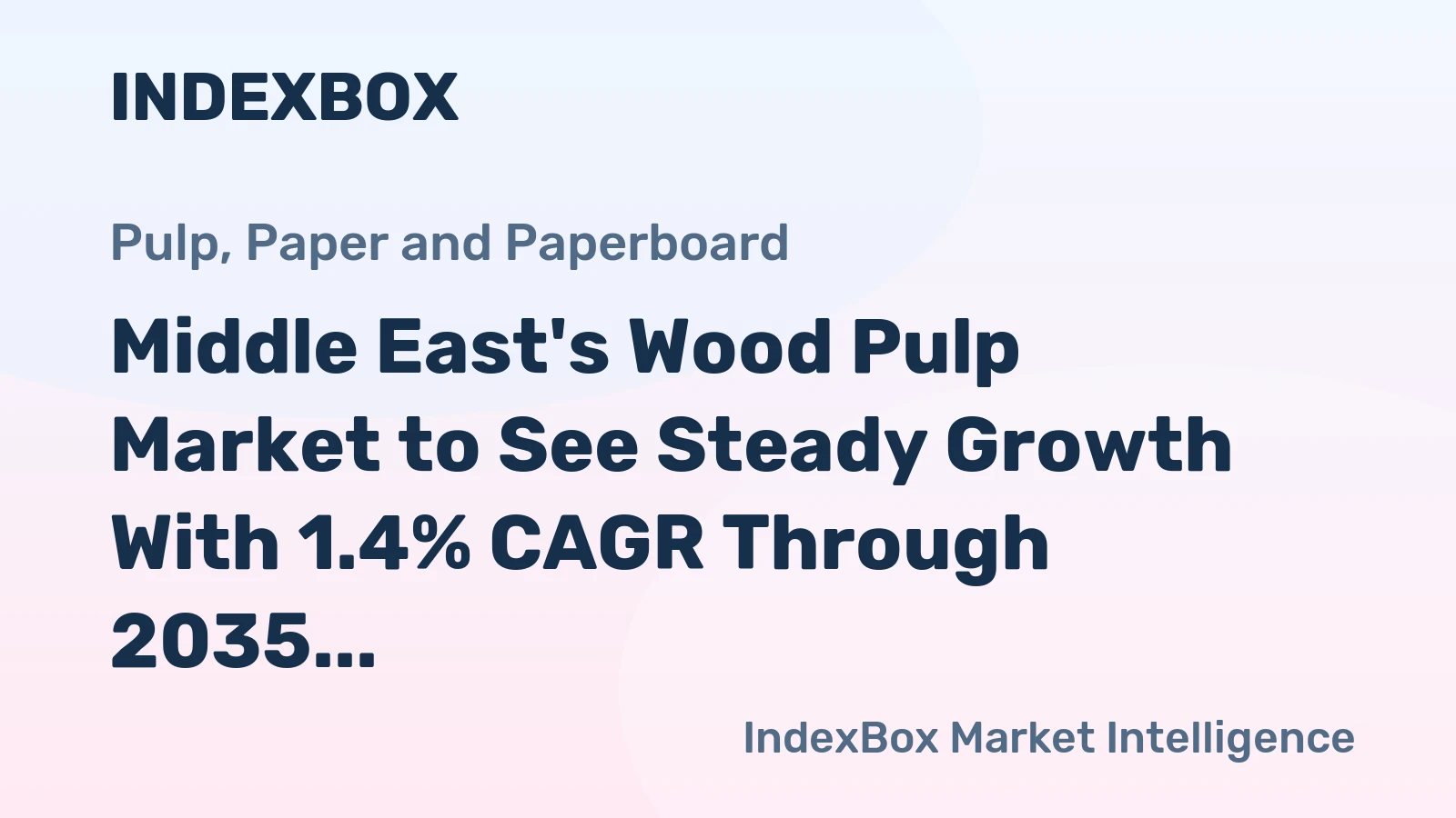 Middle East's Wood Pulp Market to See Steady Growth With 1.4% CAGR Through 2035