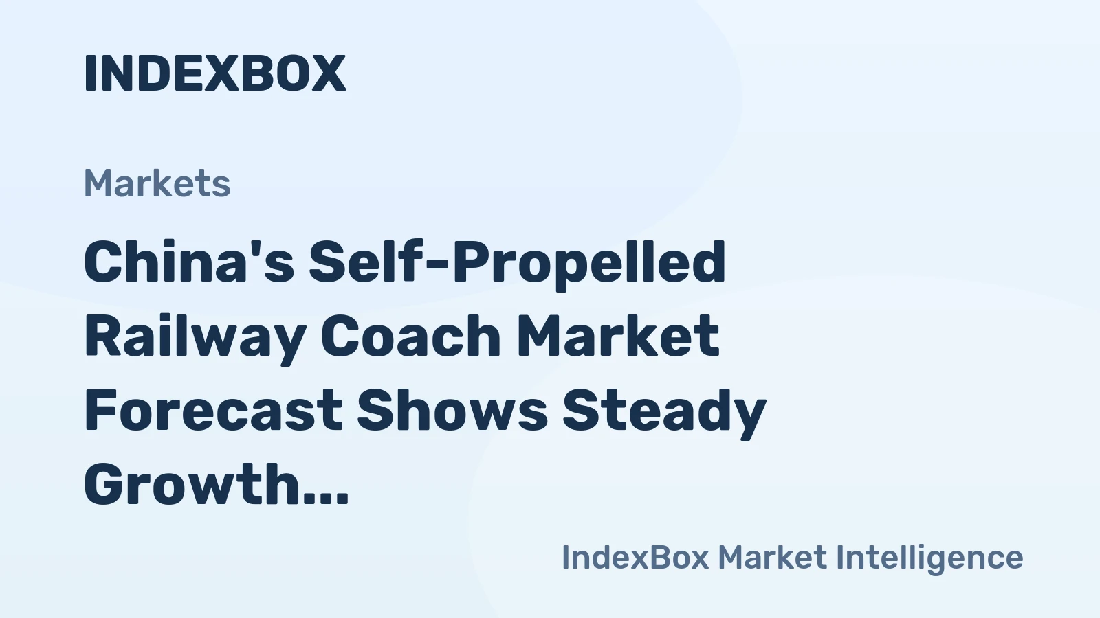 China's Self-Propelled Railway Coach Market Forecast Shows Steady Growth with a 3.2% CAGR in Value