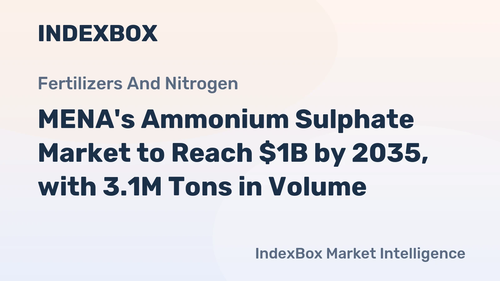 MENA's Ammonium Sulphate Market to Reach $1B by 2035, with 3.1M Tons in Volume