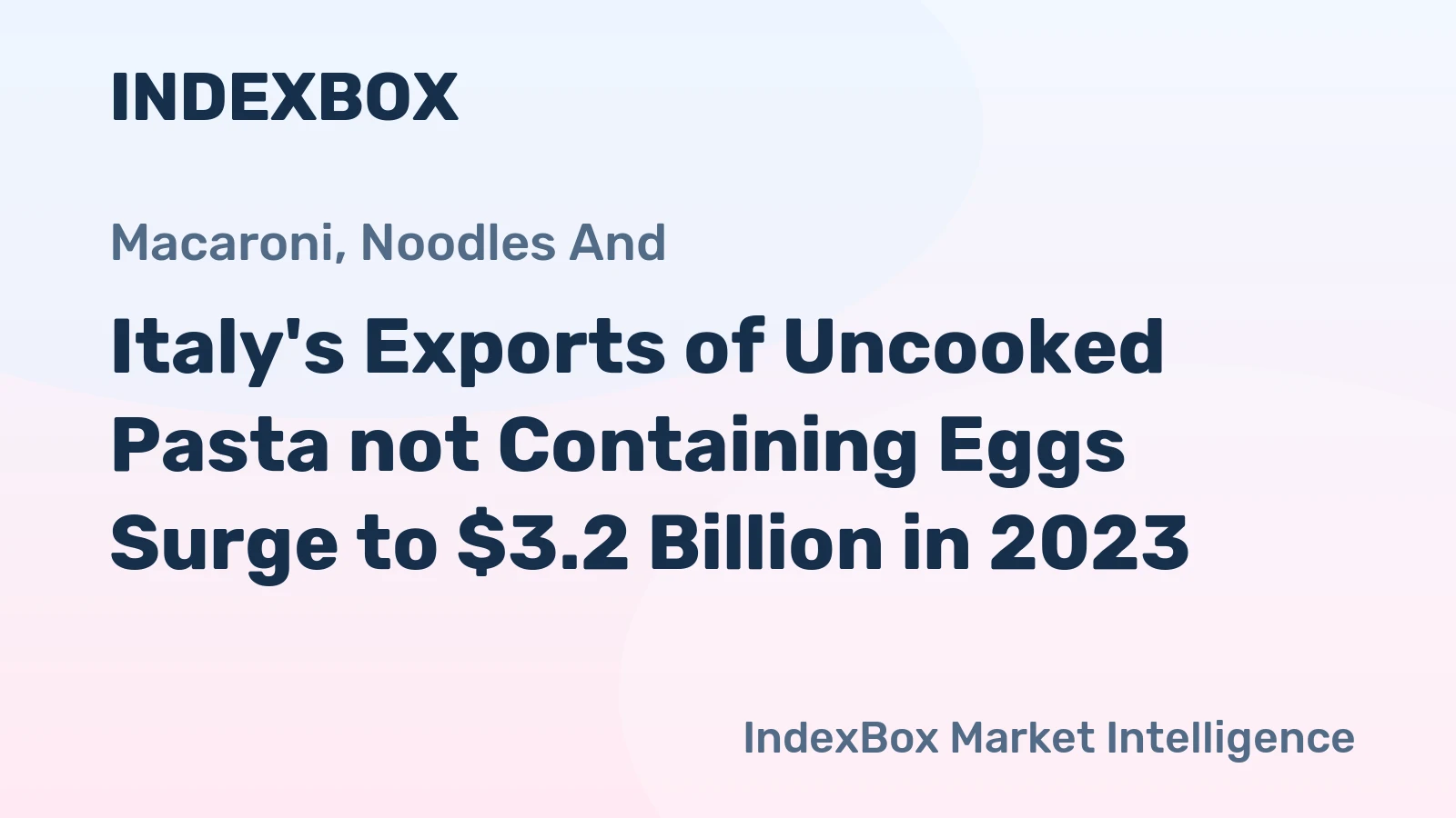 Italy's Exports of Uncooked Pasta not Containing Eggs Surge to $3.2 Billion in 2023