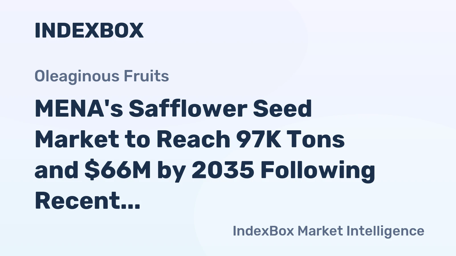 MENA's Safflower Seed Market to Reach 97K Tons and $66M by 2035 Following Recent Contraction
