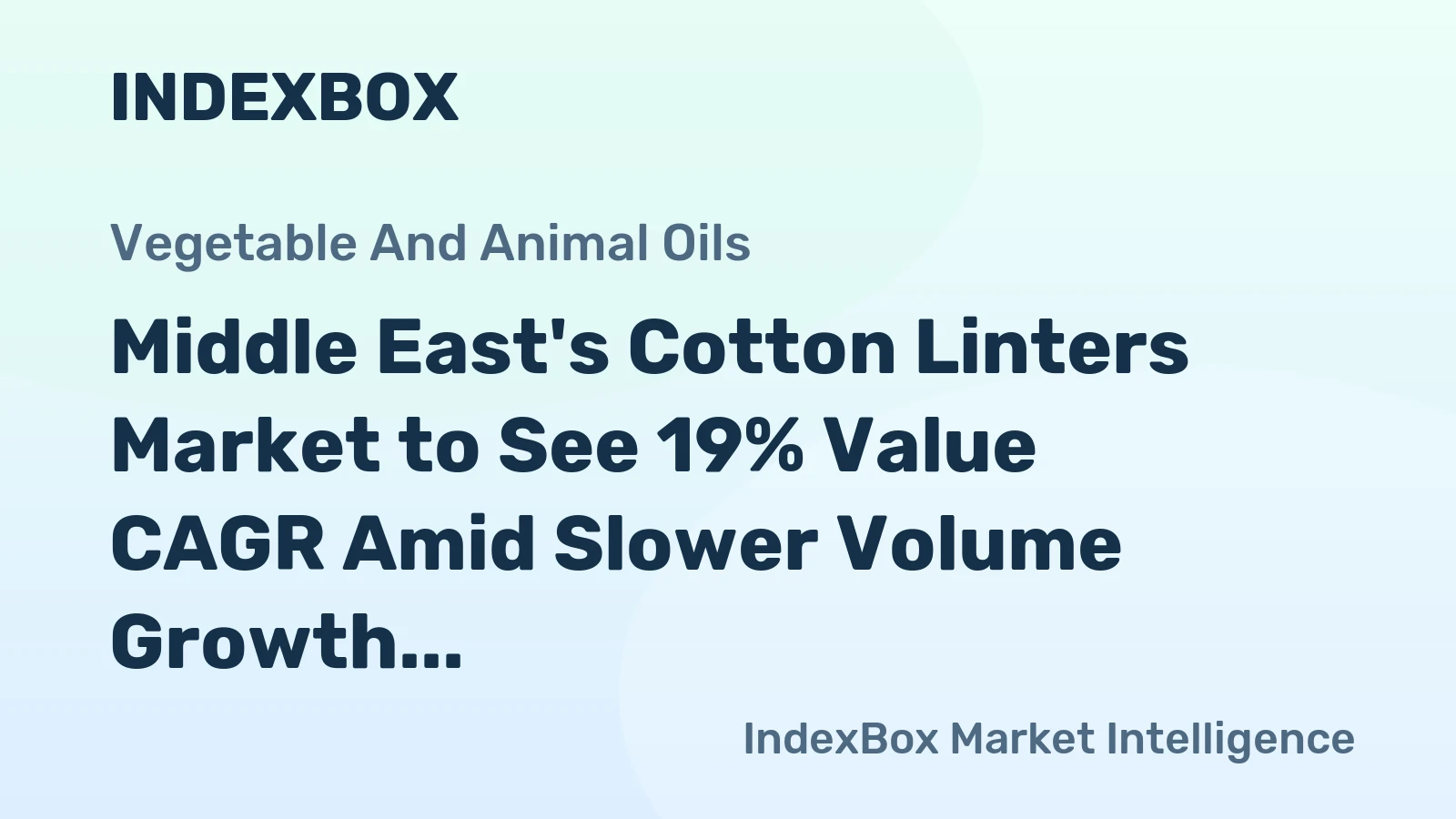 Middle East's Cotton Linters Market to See 19% Value CAGR Amid Slower Volume Growth